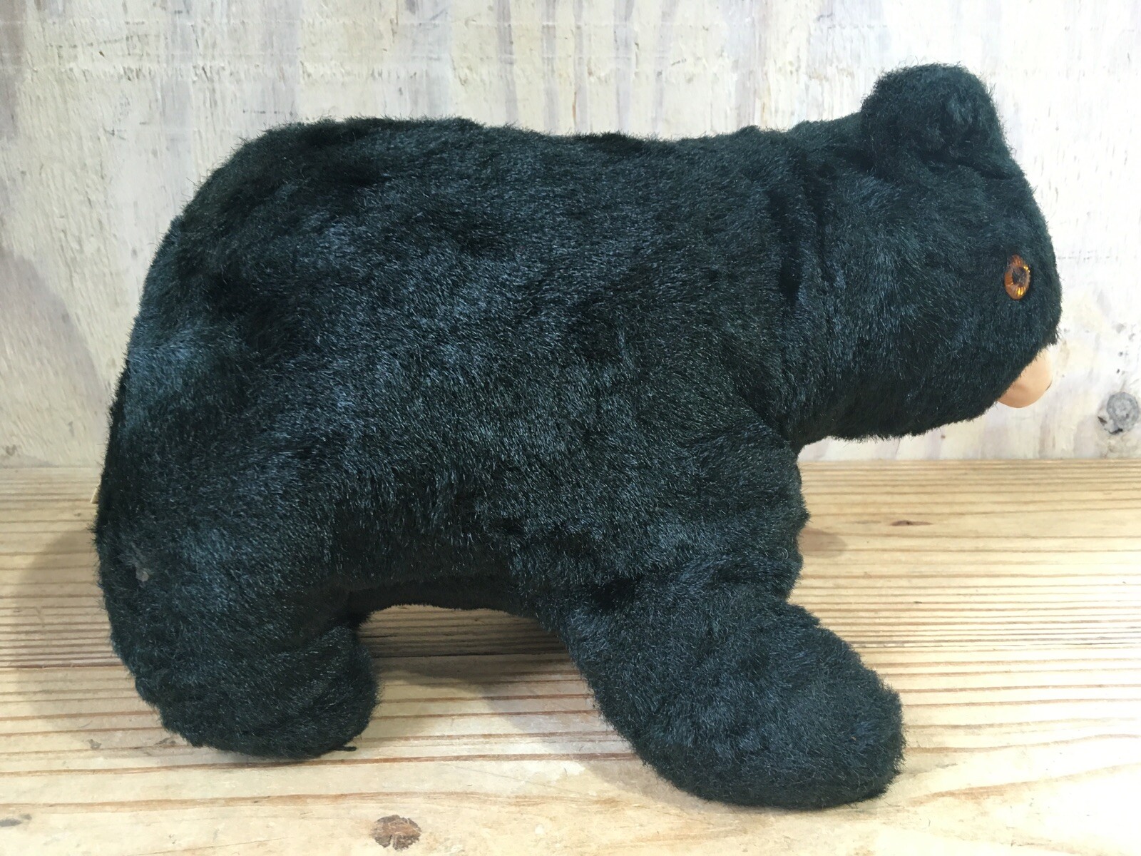 Vintage Knox Kreations 11" Long Black Bear Stuffed Plush Animal | eBay