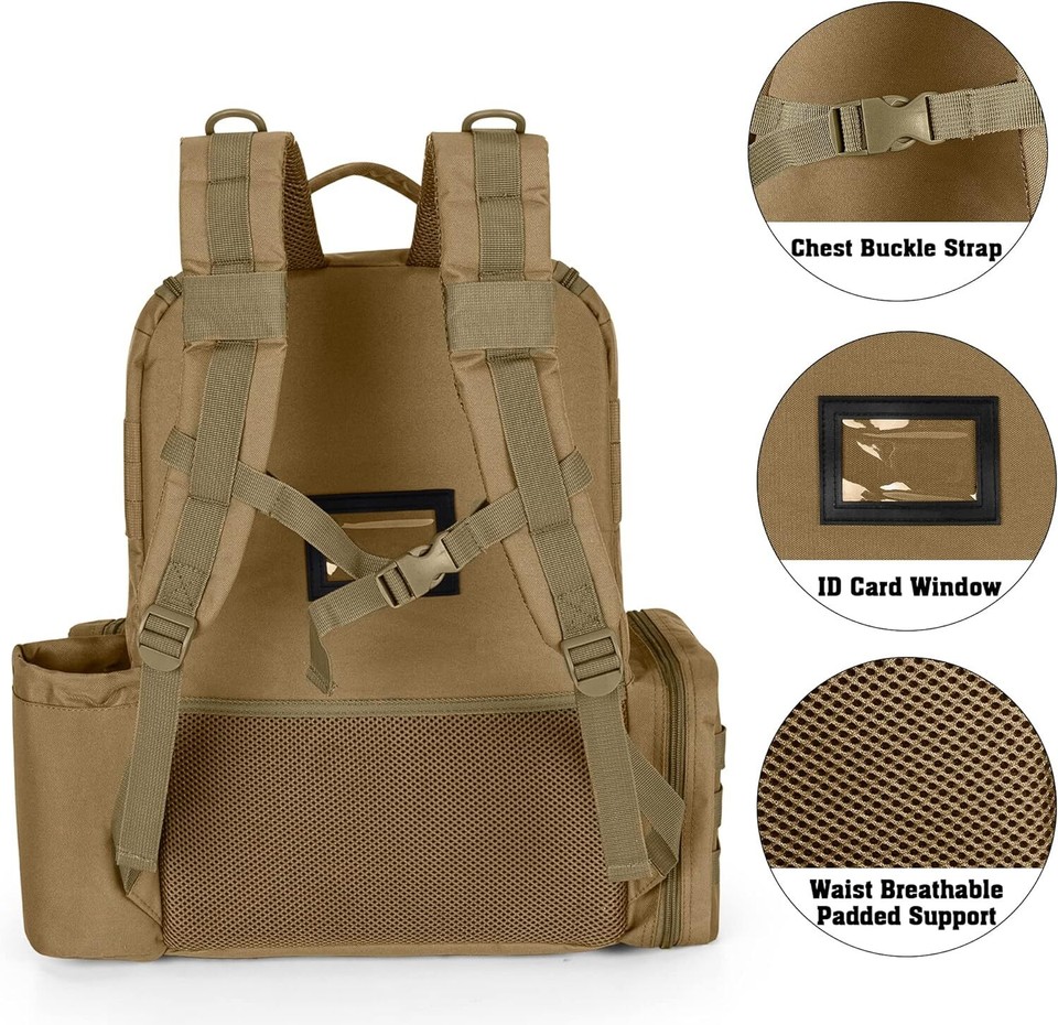 Tactical Shooting Range Backpack Hand Gun Bag with 6 Pistol Cases ...