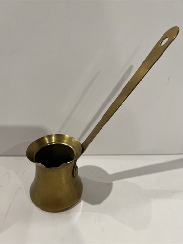 Vtg Brass Melting Pot Smelting Pour Ladle Turkish Coffee measuring cup ...