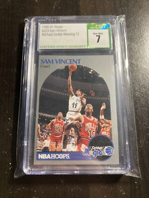 Sam Vincent #223 CSG 7 GRADED CARD 1990-91 MJ WEARING 12 NBA T19-82 | eBay