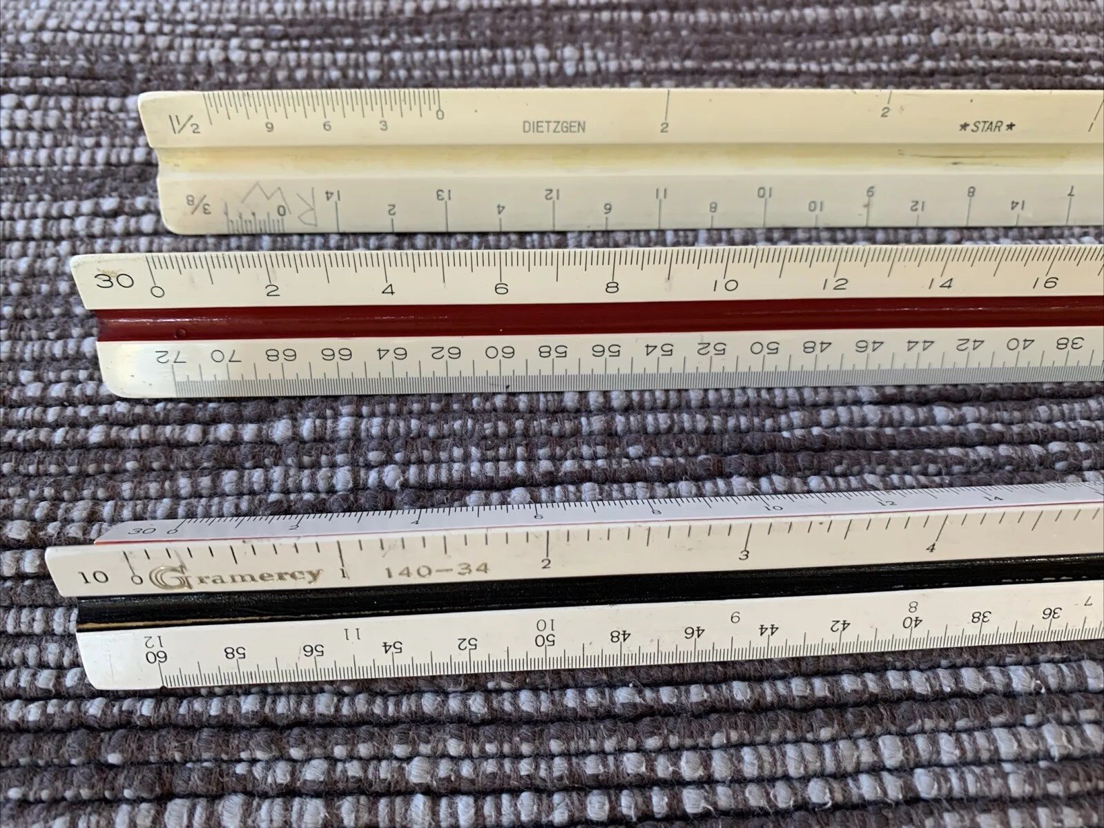 Vintage Architect Rulers 3-sided Drafting Triangular Lot of 3. See ...