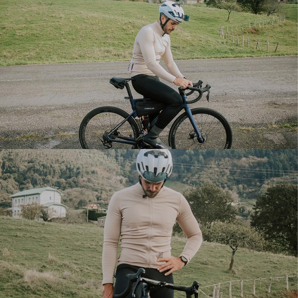 Winter Cycling Jersey Men's Long Sleeve Tops Thermal Fleece Road Bike ...