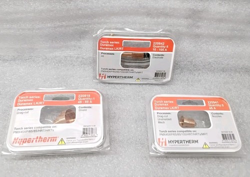 NEW Genuine Hypertherm Electrode set of 3 220842, 22018, 220941 DURAMAX ...