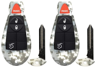 2X New Camouflage Entry 4 Buttons Remote Start Car Key Fob Fobik Remote ...