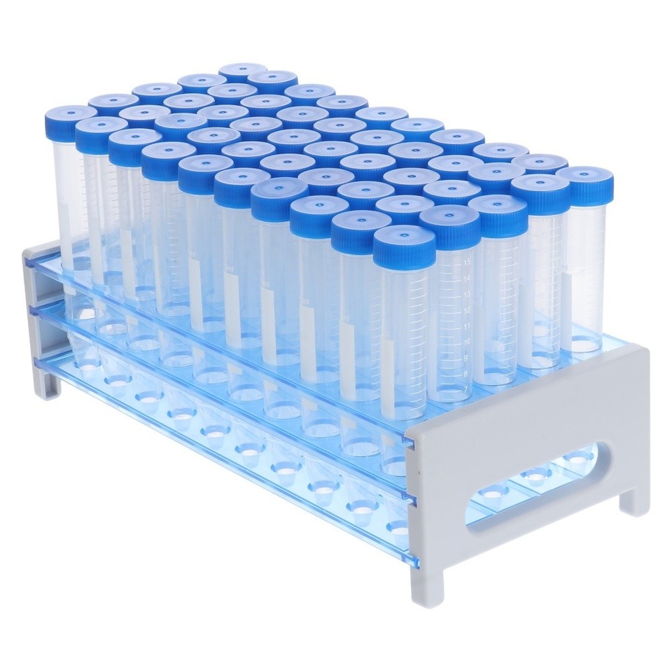 81 Pcs Test Tubes with Lids and Rack Chemistry Experiment Equipment ...