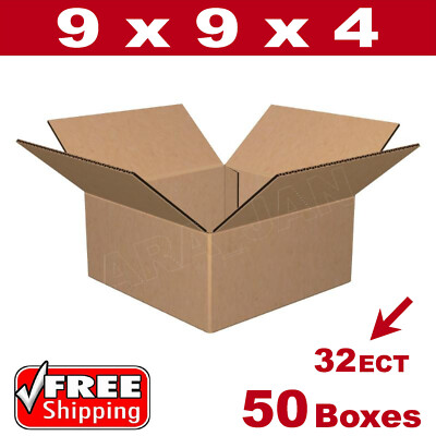 50 - 9x9x4 Cardboard Boxes Mailing Packing Shipping Box 32ECT ...