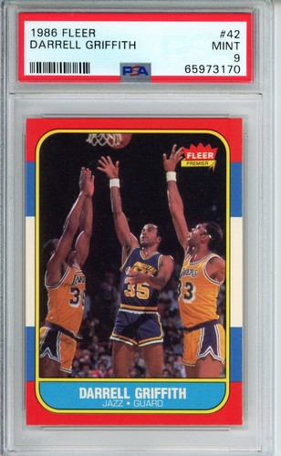 1986 Fleer #42 Darrell Griffith PSA 9 Mint Utah Jazz | eBay