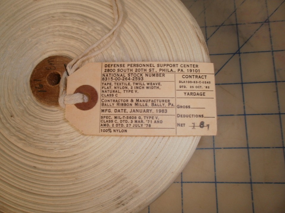 1 roll US military genuine 2" nylon 160 +yrd engineer tape safety ...
