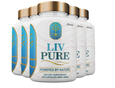 (Official 5 Pack) Liv Pure Capsules Liver Detox Pills, Livpure ...