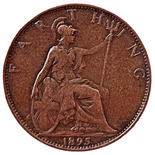 1895 Great Britain 1 Farthing Coin KM# 788.1 - Rare, Victoria 3th ...