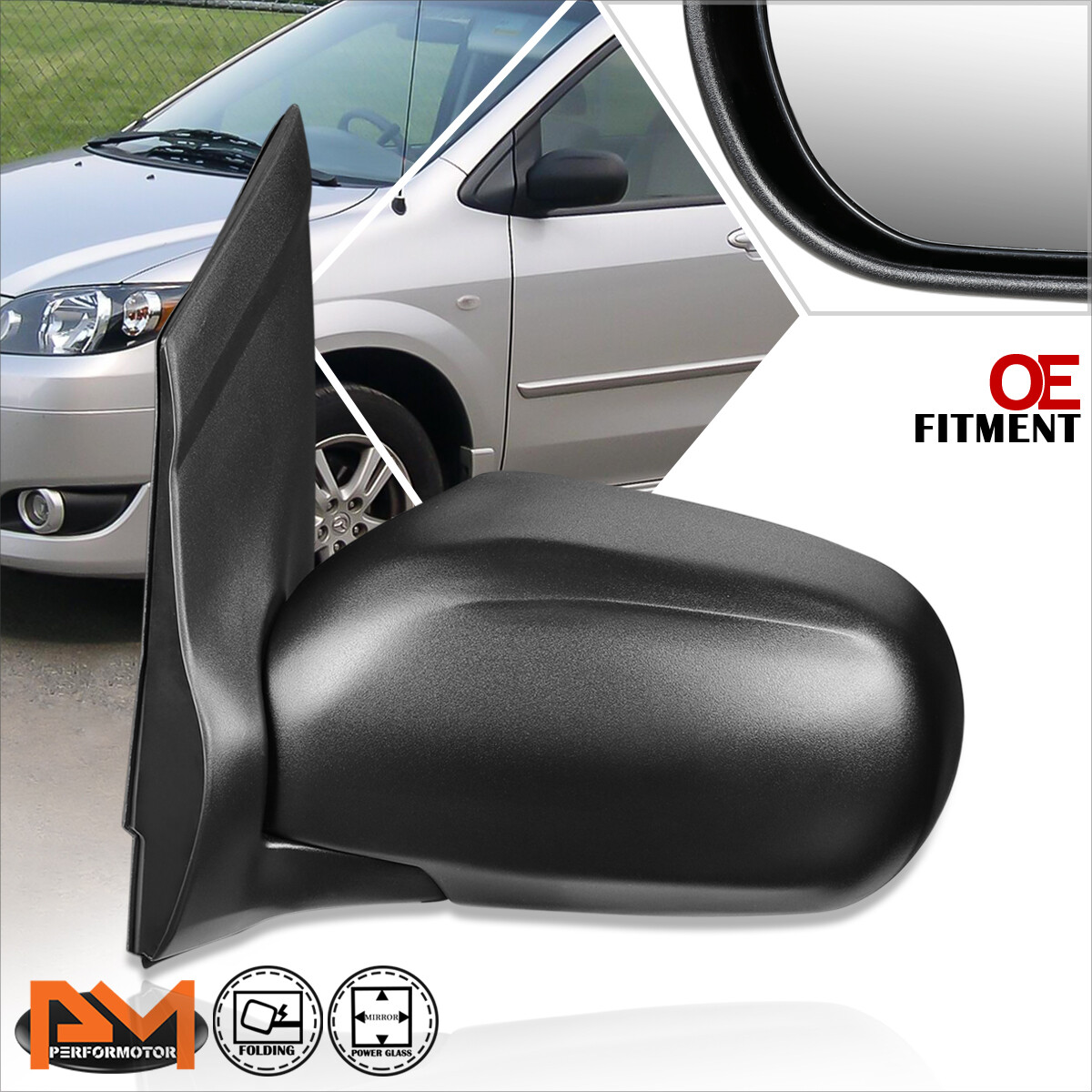 For 00-06 Mazda MPV OE Style Powered Adjustable Side Rear View Door ...