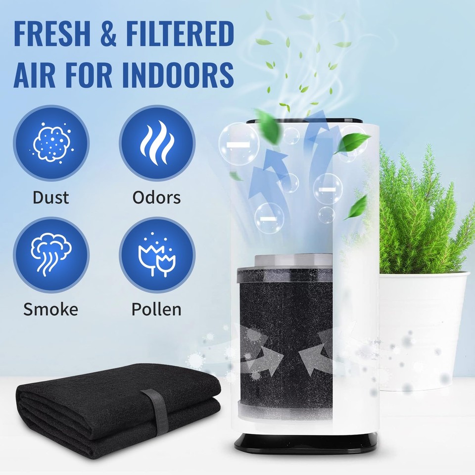 Universal Cut to Fit Carbon Pad Pre Filter Roll for Air Purifiers ...