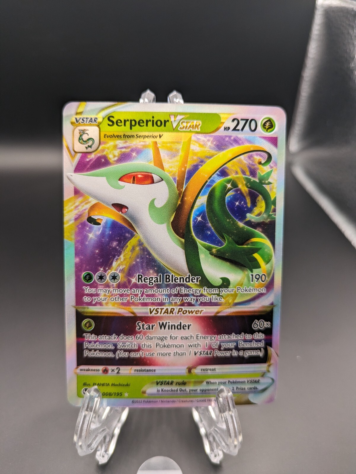 Serperior VSTAR 008/195 - Pokemon TCG - Silver Tempest - Ultra Rare ...