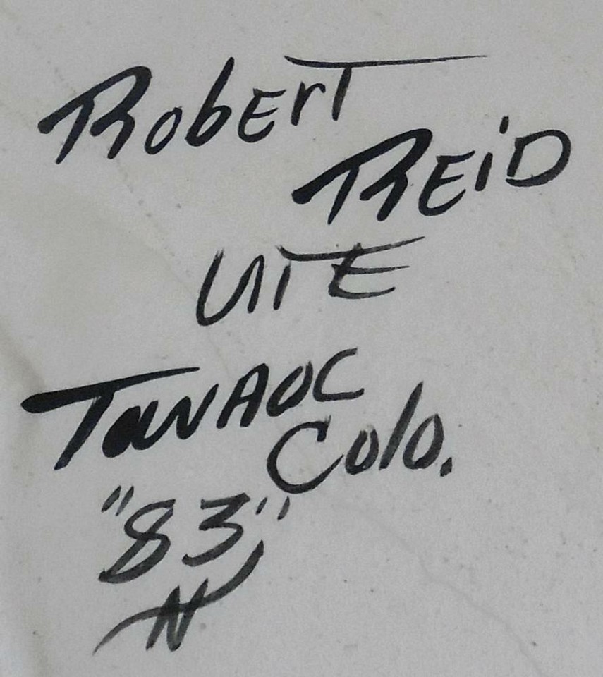 Vtg 1983 Robert Reid Ute Mountain Buffalo Bison 13.5" Pottery Charger ...