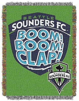 MLS Seattle Sounders FC Woven Jacquard Tapestry Throw Blanket 48 X 60 ...