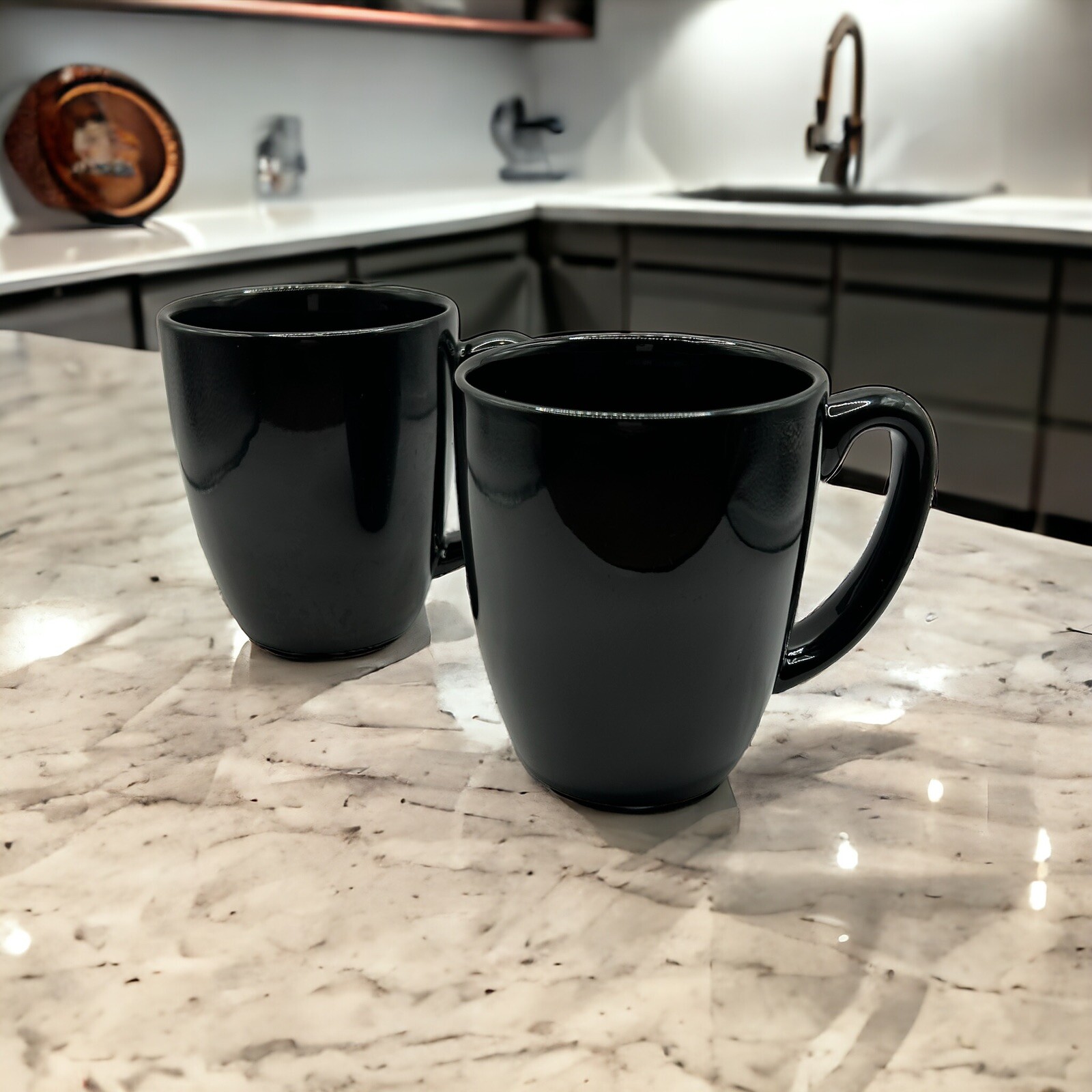 Set Of 2 Corelle Coordinates Coffee Mugs/Cups Black Stoneware | eBay