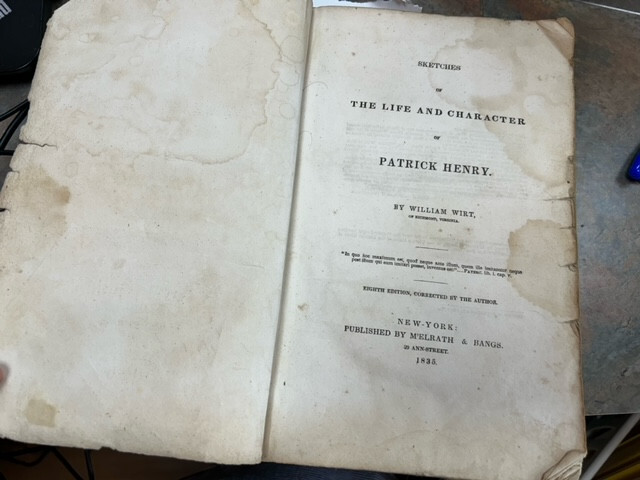 The Life Of Patrick Henry by William Wirt, 1835 | eBay