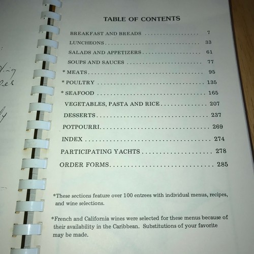 Virgin Islands Charter Yacht Cookbook Recipes Vintage 1986 Cooking | eBay