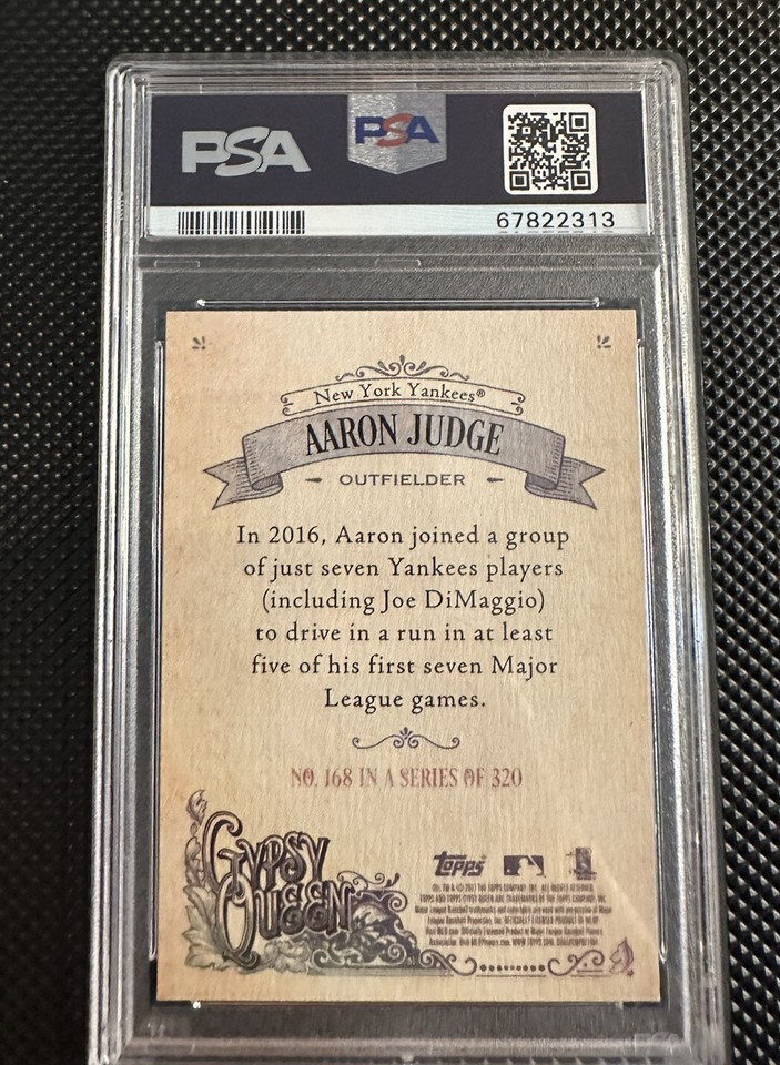 Aaron Judge Rookie Card w/ Cap RC PSA 10 GEM MINT HR KING ROOKIE ...