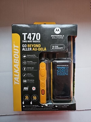 Motorola Talkabout T470 Two-Way Radio, 35 Mile, 2 Pack, NOAA, Black ...