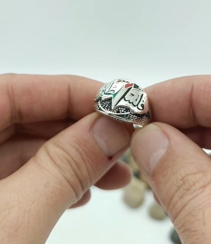 Palestine Flag Sterling 925 SILVER Men's Ring Customs Design JEWELRY ...