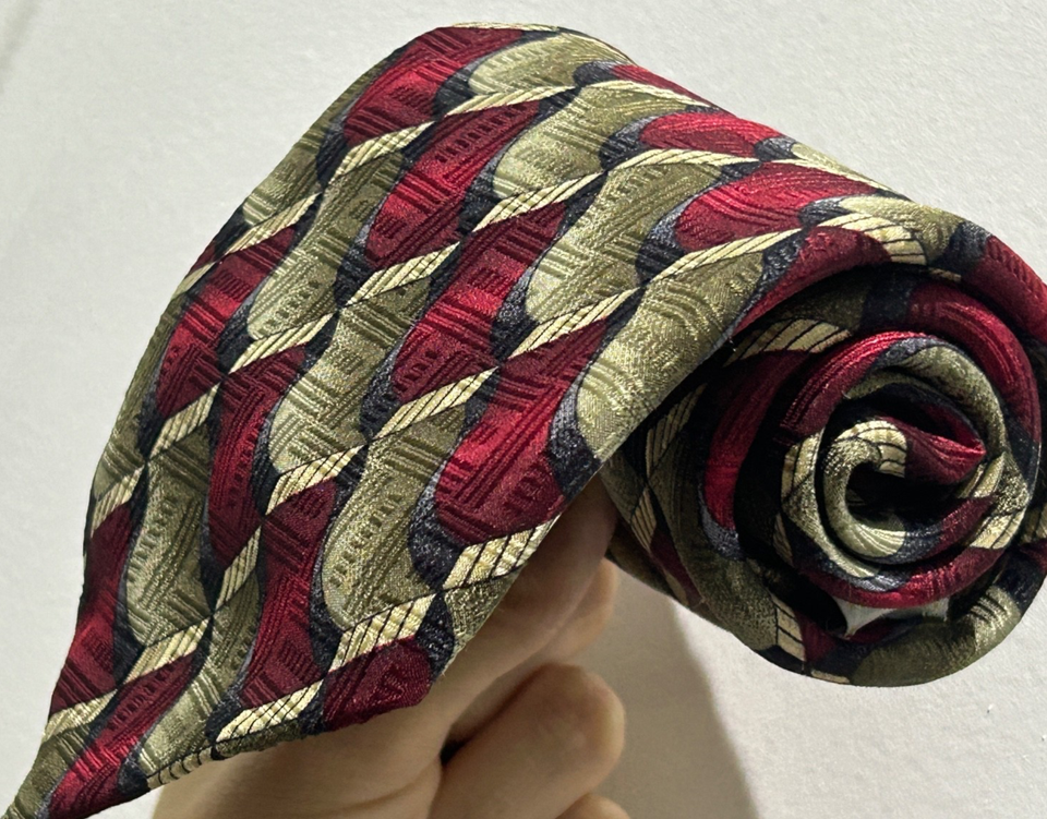 LOUIS ROTH RETRO Handmade 100%Silk Tie Multi-Color Geometric Design 4.0 ...