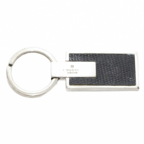 Gucci Keychain Key Ring Logo Square Silver Color Black /Ae Gy18 | eBay