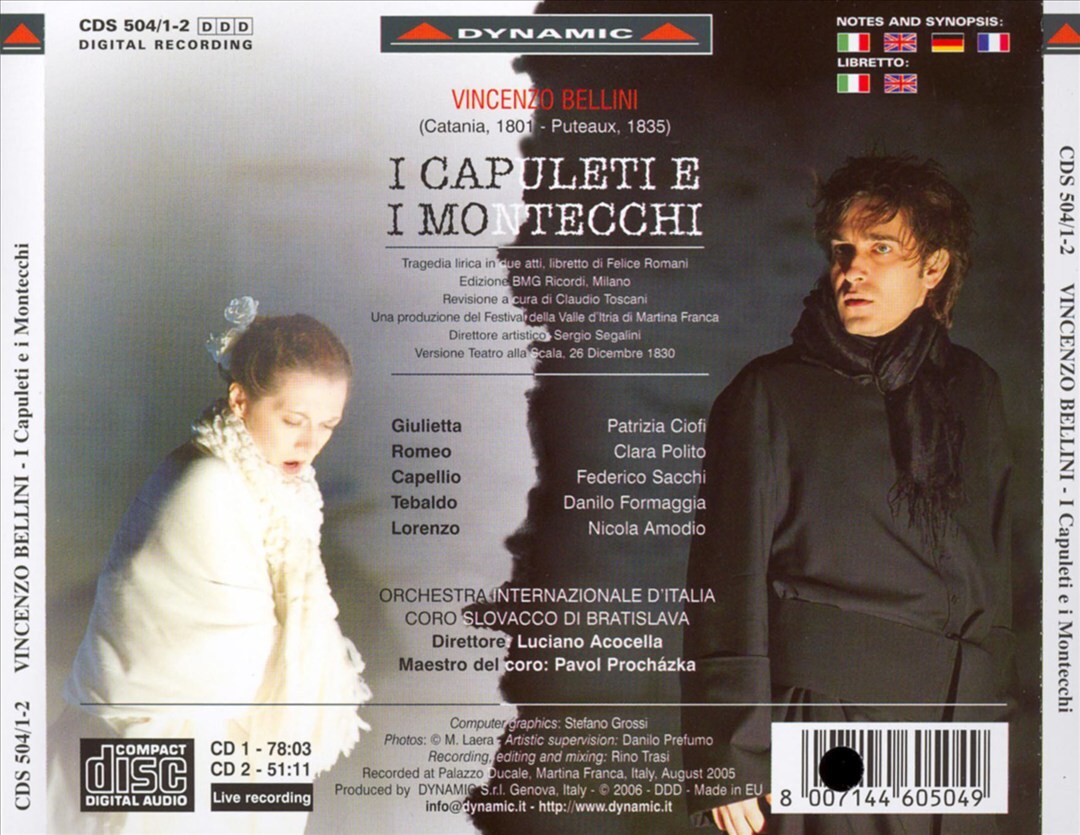 PATRIZIA CIOFI BELLINI: I CAPULETI E I MONTECCHI NEW CD 8007144605049| eBay