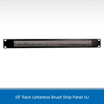 1U 19" Brush Panel Metal Cable Entry Letterbox Plate for Comms Data ...
