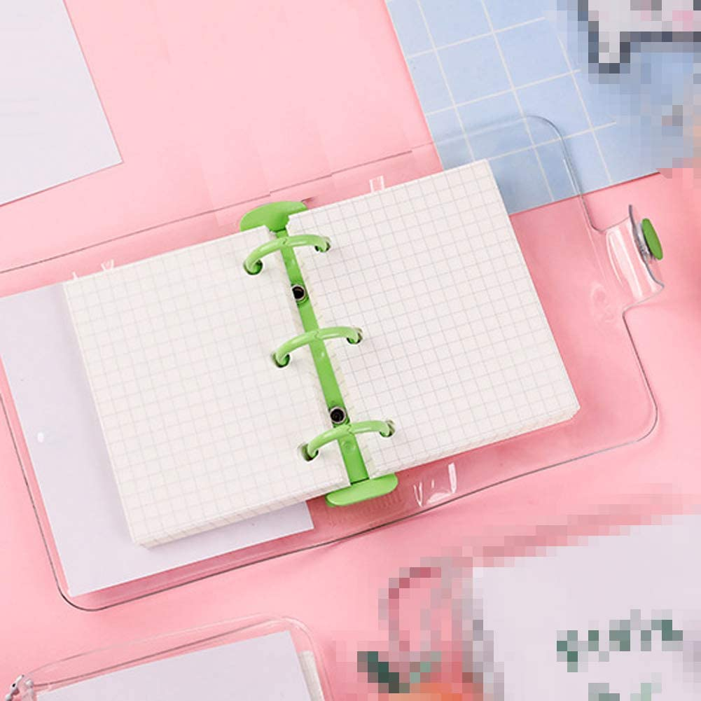 1 Pack Mini Transparent 3-Ring Binder Covers Clear PVC Notebook Loose ...