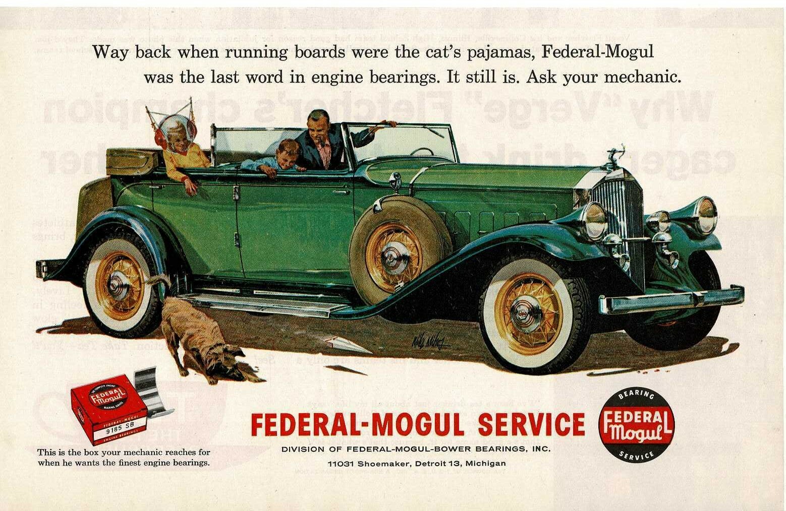 1962 FEDERAL MOGUL Engine bearings 1930s Pierce Arrow art Vintage Print ...