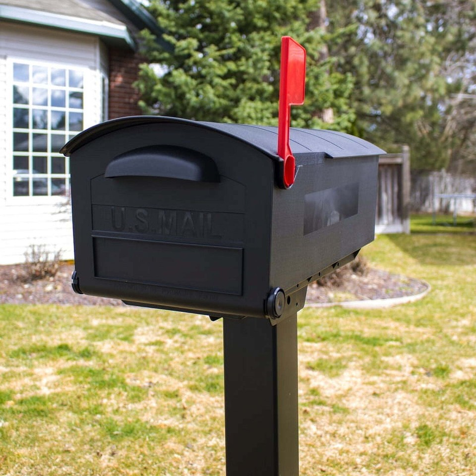 Patriot Plastic, Large, Post-Mount Mailbox in Black | eBay