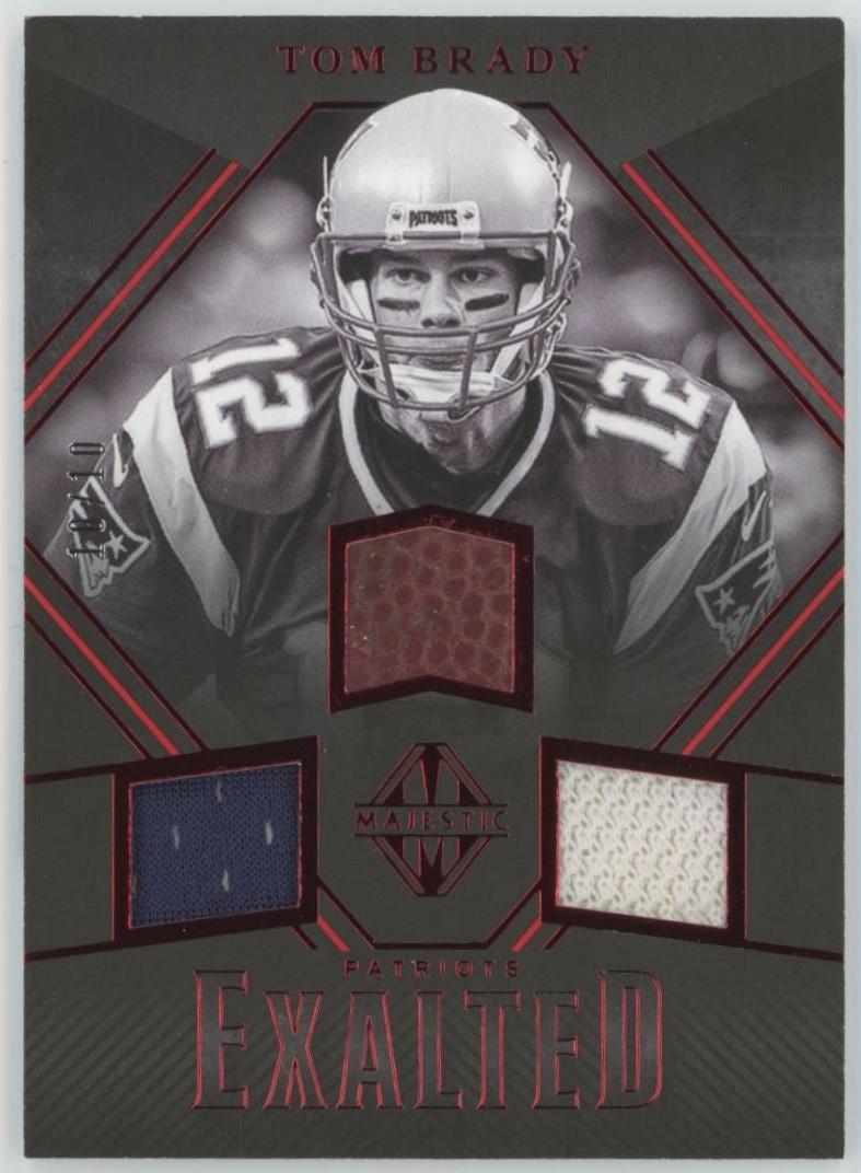 2017 Panini Majestic - Exalted Triple Materials Tom Brady #EXT-8 Red ...