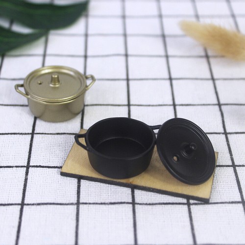 2PC Dollhouse Miniature 1/12 Scale Metal Soup Pot Kitchen Accessories ...