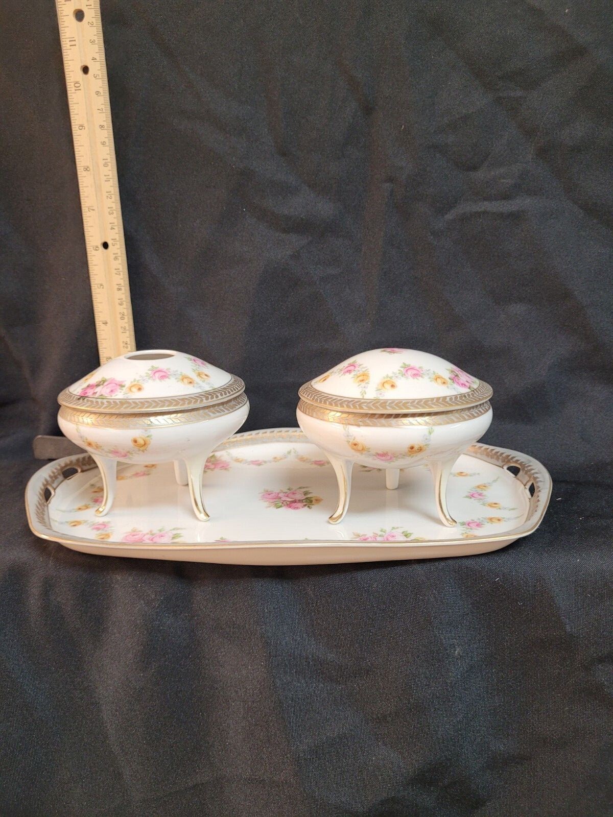 Regina Ware Germany 3pc Hair Receiver, Powder Jar and Tray | eBay