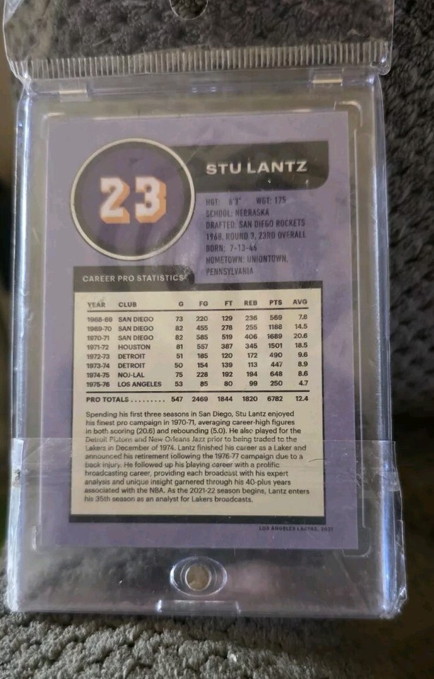 Stu Lantz Los Angeles Lakers Promo Card (Crypto.com Arena 2/27/22) | eBay