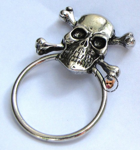 SKULL AND CROSS BONES PIN WITH SUNGLASS HOLDER ** MADE IN USA ** | eBay