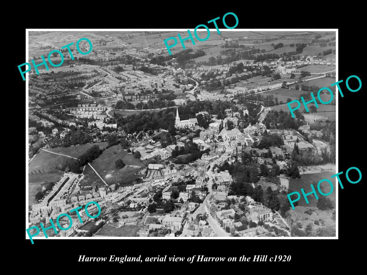 OLD 8x6 HISTORIC PHOTO OF HARROW ENGLAND AERIAL VIEW HARROW ON HILL ...