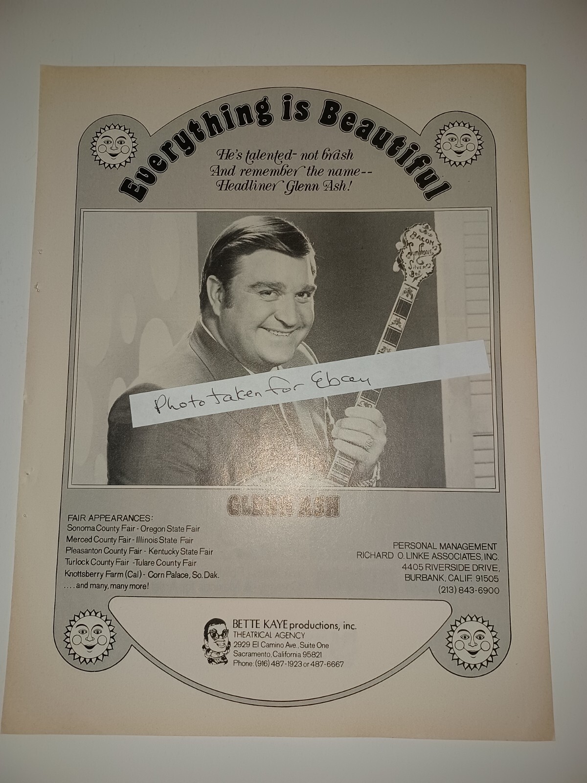 Glenn Ash Vintage 1973 8x11 Magazine Ad | eBay