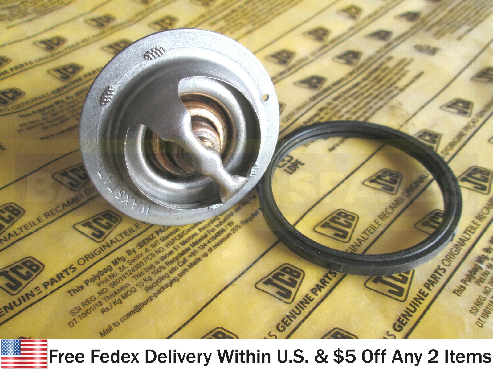 JCB PARTS - GENUINE JCB THERMOSTAT ABI FOR 444/ 448 ENGINE (320/04618 ...