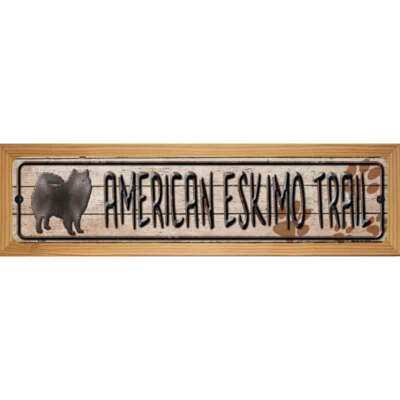 American Eskimo Trail Novelty Wood Mounted Metal Small Street Sign WB-K ...