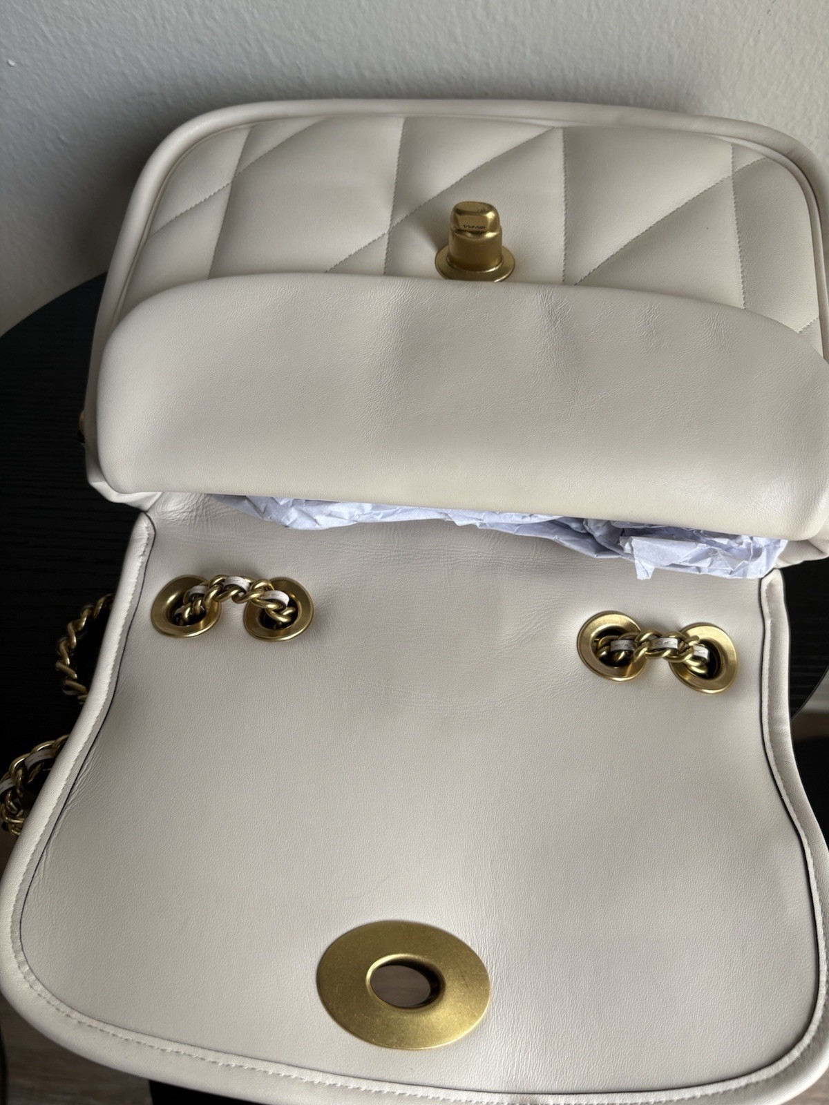 Coach pillow Madison quilted shoulder bag color chalk | eBay