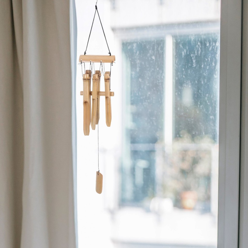 Bamboo Wind Chimes Outdoor Wooden Wind Chimes Deep Tone Sympathy Bell ...