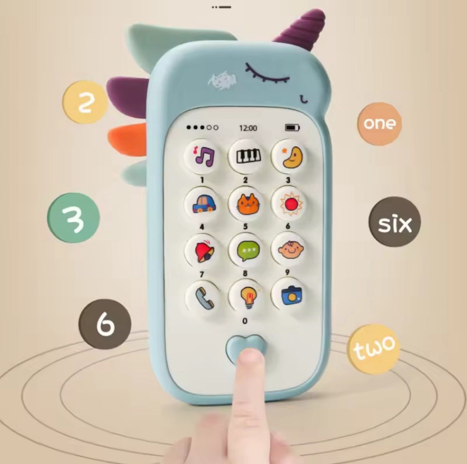 Baby Musical Phone Toy Sound Telephone Teether Infant Early Educational ...
