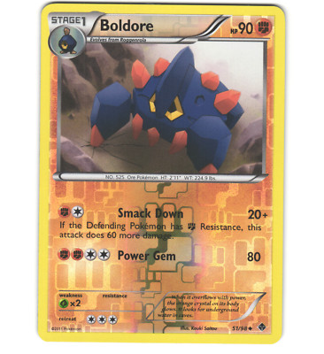 Pokemon 2011 Near Mint NM Boldore Emerging Powers REVERSE 51/98 Card | eBay