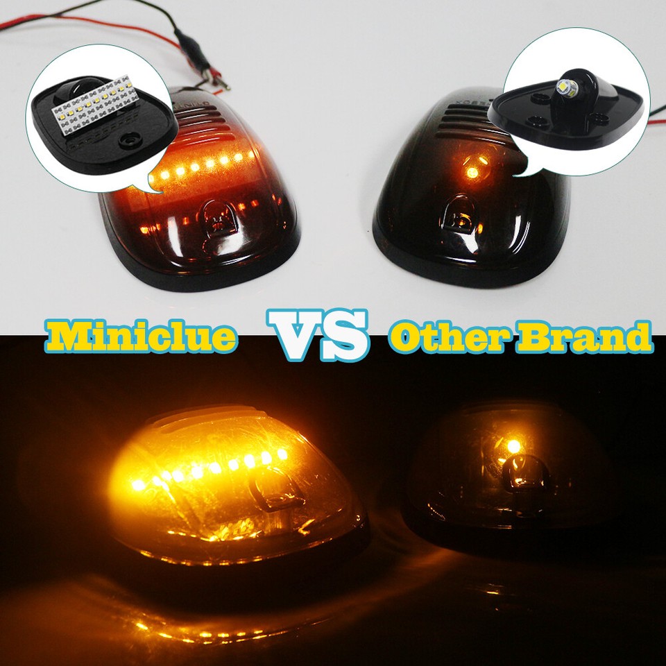 5X Amber LED Cab Roof Marker Lights Assemblies For Dodge GMC Chevy SUV ...