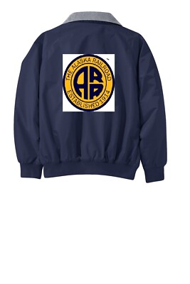 ALASKA LOGO # 1221 Embroidered on Front and Back of Jacket by JELSMA ...