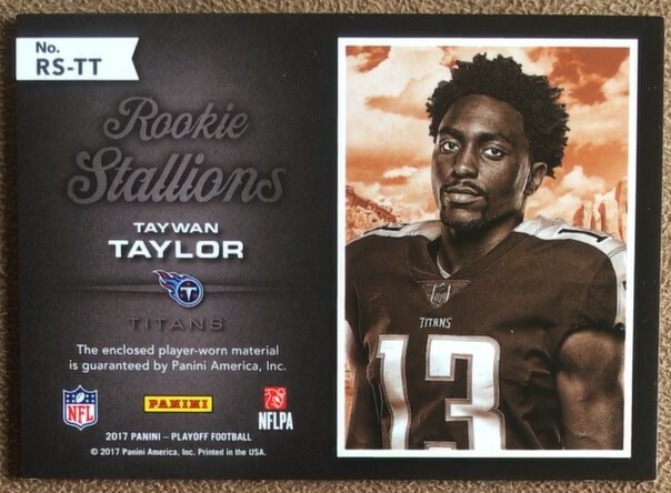 Taywan Taylor 2017 Playoff Rookie Stallions Kickoff Jersey #RSTT /49 ...