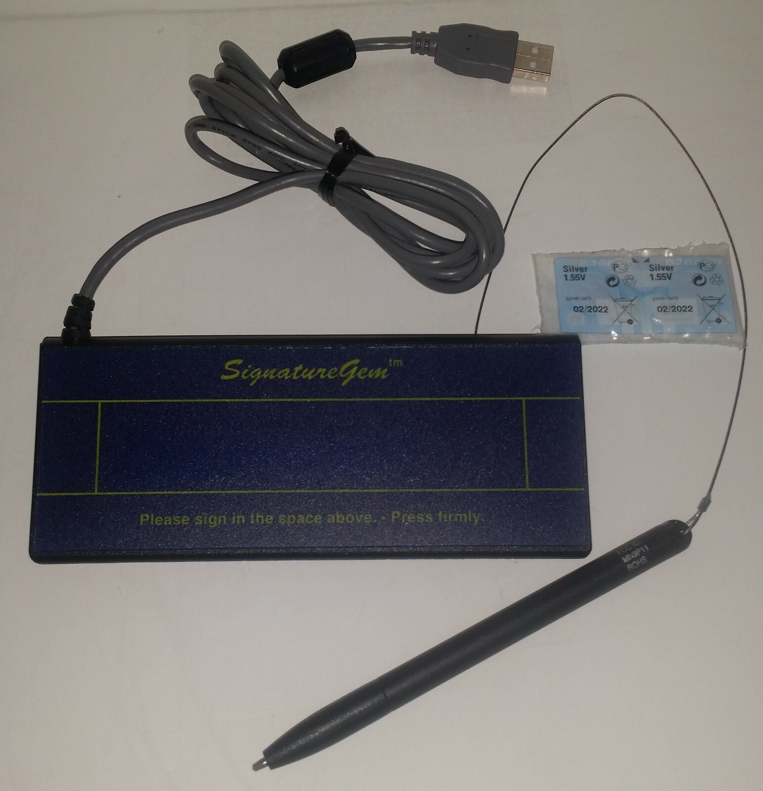 TOPAZ KIOSK GEM 1x5 (USB) SIGNATURE PAD PEN T-S261-HSB-R 851718004152 ...