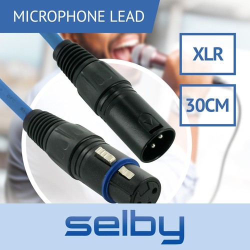 30cm Blue 3-Pin XLR Balanced Audio Cable Microphone Lead Mic Cord ...